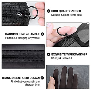 Aosbos Black Pencil Case Organizer Pen Holder Large Capacity Pencil Pouch Pencil Bags with Zipper Clear Pencil Box Pen Bag Organizer Case Storage Pouch Toiletry Bag Makeup Bags for Women Teen Girls