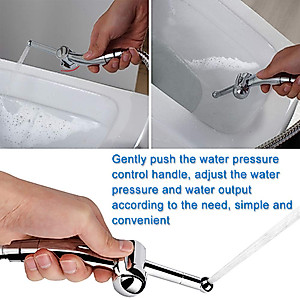 Handheld Bidet Toilet Sprayer Set with Dual Mode Spray Head (Jet/Soft) Premium Brushed Stainless Steel Sprayer for Bidet Attachment, Baby Cloth Diaper Sprayer Set, Bathroom Toilet Clean (Single Mode)