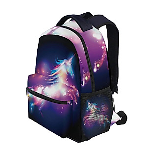Wamika Galaxy Dab Unicorn Rainbow Stars Nebula Kids Backpack School Bookbag Bag