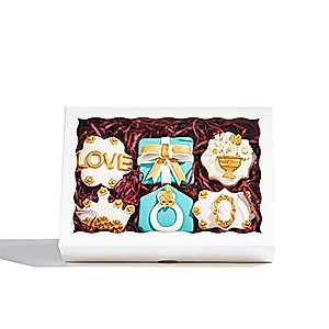 JCXGRVC 4PCS 10 x 7 x 2.5 inches Elegant Cookies Boxes, Strawberries Boxes with Display Window, White Paper Box