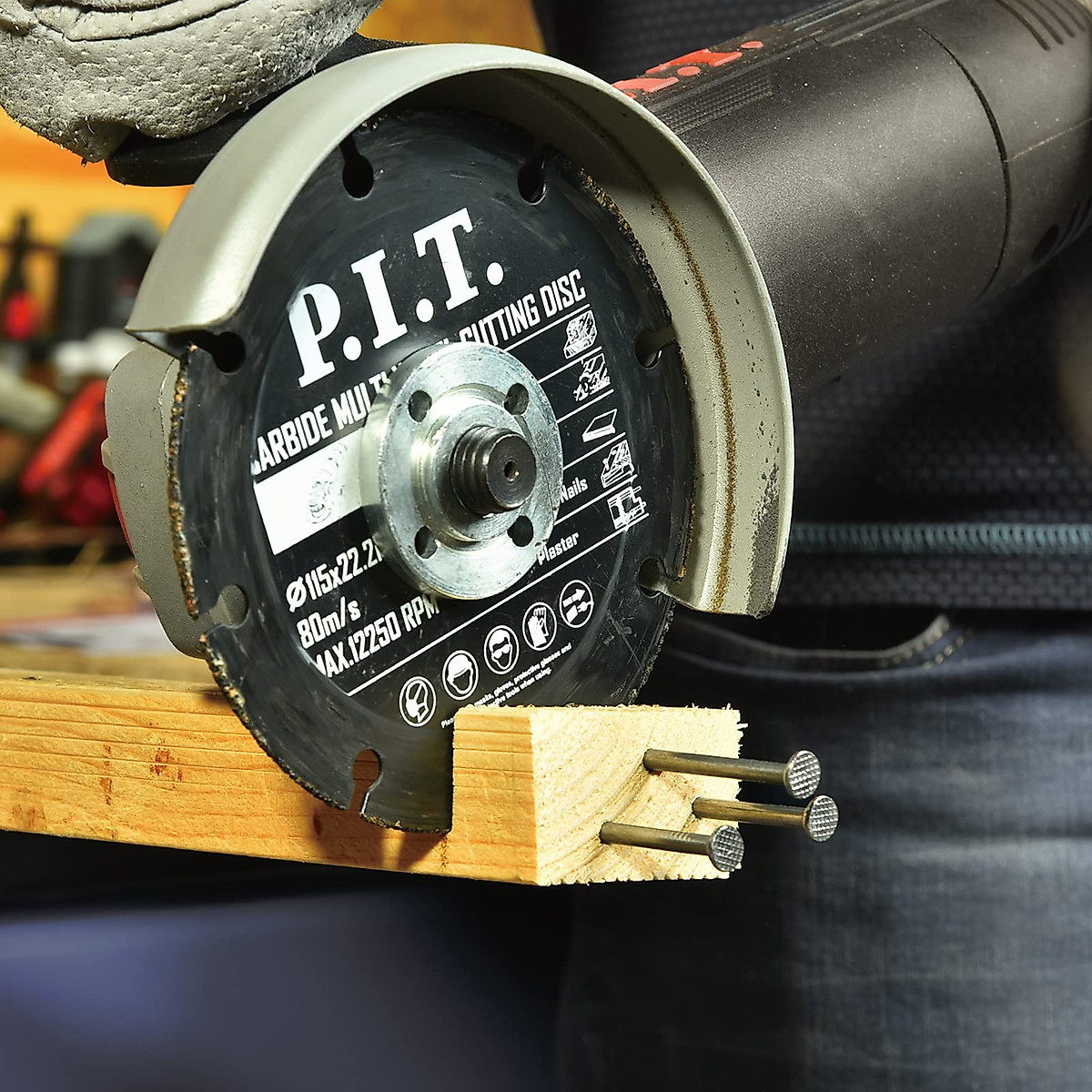 P.I.T. 3Pack 4 1/2 Inch Cut Off Wheel for Wood/Metal/Marble/Plastic-7/8 Inch Arbor Angle Grinder Cutting Disc 4.5 Inch- Tungsten Carbide - 115 mm