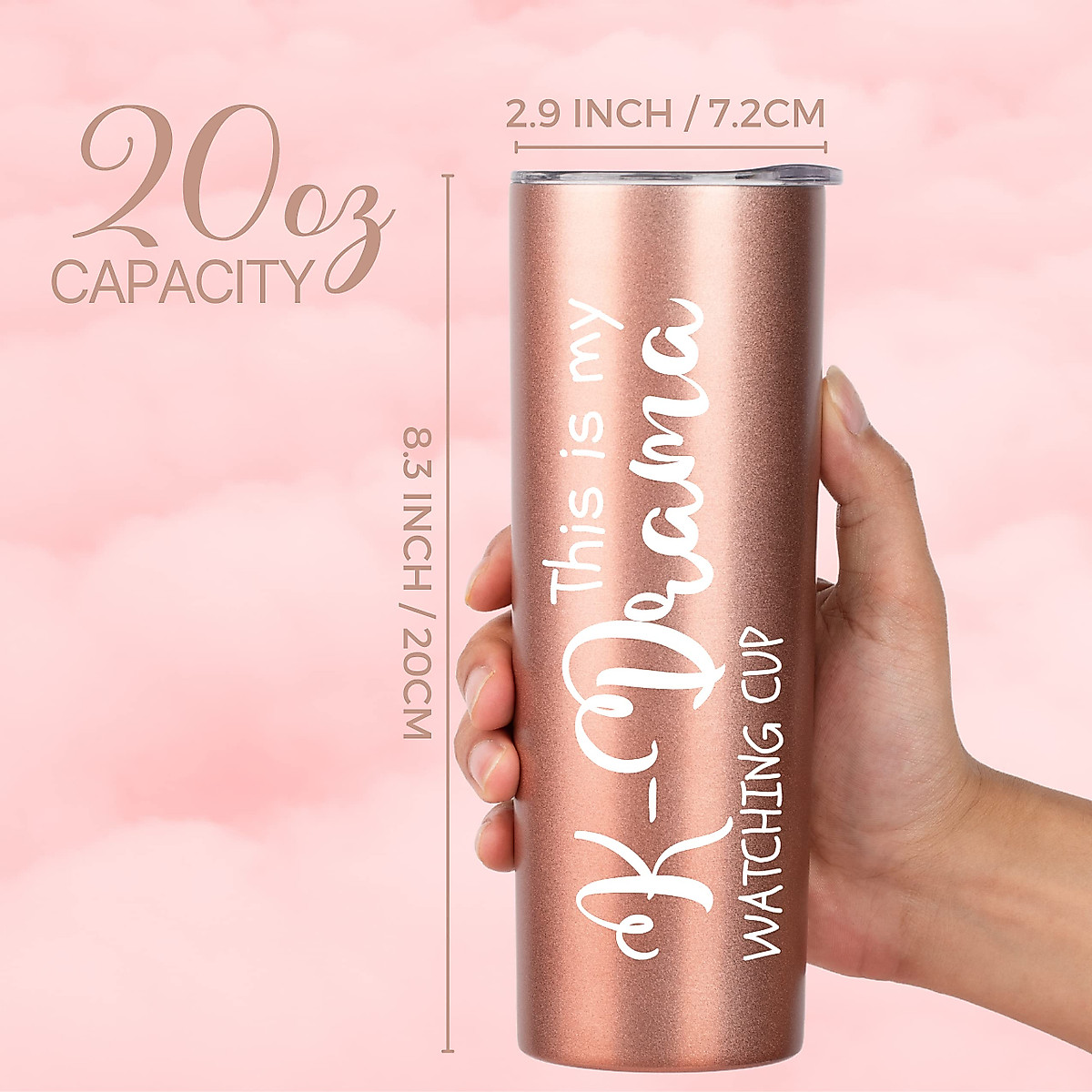 Onebttl Korean Gifts for Women K-drama Merchandise for Kdrama Lovers on Birthday, Christmas, Stainless Steel Insulated Tumbler- THIS IS MY K-DRAMA WATCHING CUP