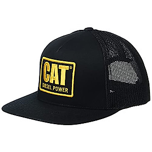 Caterpillar Men's Diesel Power Flat Bill Cap, Black, One Size