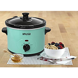 IMUSA USA GAU-80113T 1.5 Quart Teal Slow Cooker with Glass Lid