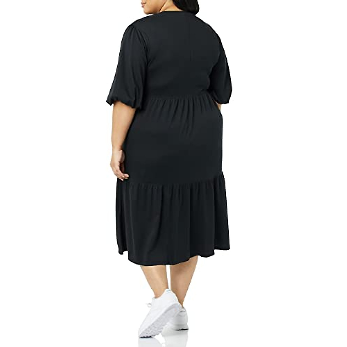 Amazon Aware Women's Organic Cotton Fit and Flare Dress (Available in Plus Size) (Previously Amazon Aware), Black, Large