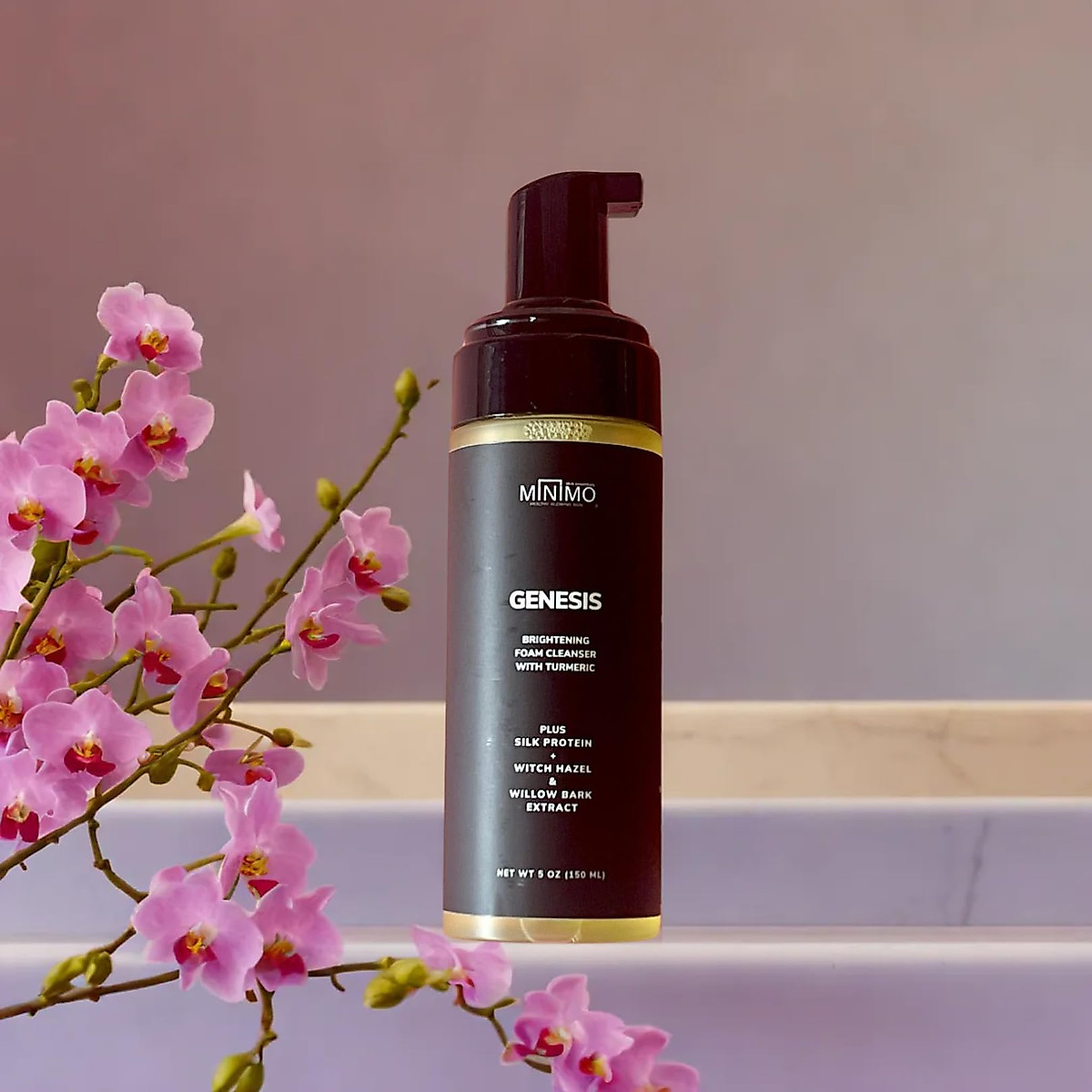 Minimo Bath & Body Genesis Sulfate-Free Turmeric Facial Cleanser | Turmeric Foaming Cleanser For Sensitive Skin | Facial Wash For Women & Men, Oily Skin - 5 fl oz