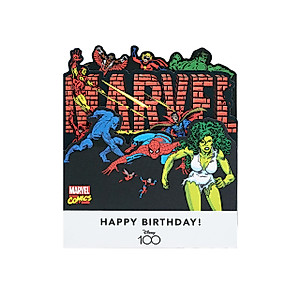UK Greetings Marvel Birthday Card For Him/Boy/Friend With Envelope - Retro Pop-Up Design, With Iron-Man, She-Hulk, Spider-Man