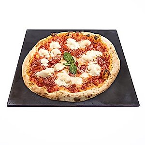 Authentik Oven Steel Thermal Manager - Pre-Seasoned Carbon Steel Baking Pizza Stone & Flat Top Grill Cookware, 12" x 12" x 1/4", Made in USA