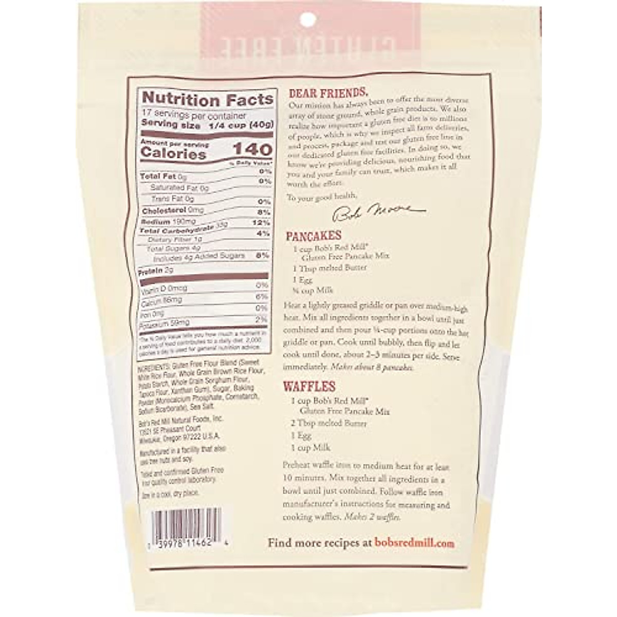 Bob's Red Mill Gluten Free Pancake Mix - 22 oz - 2 pk
