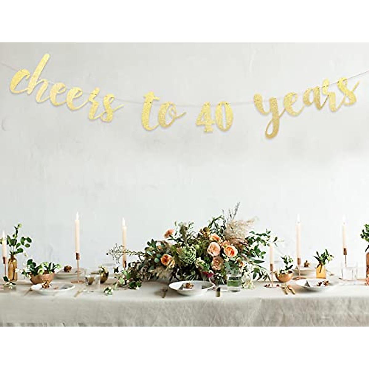 Cheers to 40 Years Banner - Happy 40th Birthday Banner 40th Birthday Banner, Cheers to Celebrate the 40th Wedding Anniversary，40th Birthday Background Props for Men and Women