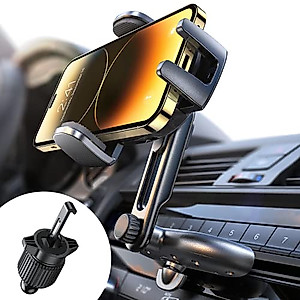 LISEN Adjustable Phone Mount for Car, CD Phone Holder for iPhone Car Holder Mount Ultra Sturdy Vent Cell Phone Mount CD Slot Car Cell Phone Holder for iPhone 14 Samsung S23 All Phones