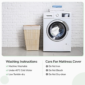 Novilla Waterproof Crib Mattress Protector 52" X 28" Breathable Fabric Mattress Cover, Baby Mattress Protector Fits Crib Bed Up to 9 ", Washable & Noiseless, White (AC-NV0MP803-C)