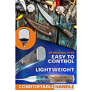 Dalstrong Fillet Knife - 6.5 inch - Valhalla Series - 9CR18MOV HC Steel - Celestial Resin & Wood Handle - Meat Cutting, Carving, Bone, Trimming, Deboning - Leather Sheath Included