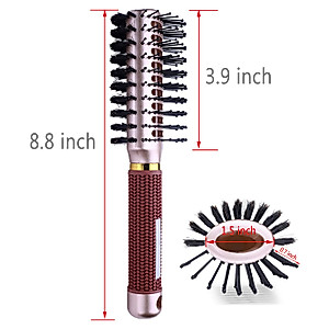 PERFEHAIR Oval Styling Vent Hair Brush for Blow Drying, Double Sided Boar and Nylon Bristle Brush for Medium Short Length Hair