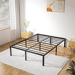Tooyyer Metal California King Bed Frame 14" High 3000 lbs Heavy Duty Metal Bed Platform Solid Sturdy Steel Slat No Box Spring Needed Non-Slip Support and Noise Free Black-Cal King