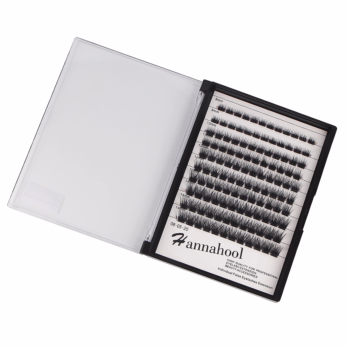 10Rows Mixed 10-12-14-16mm/8-10-12-14mm Individual False Eyelashes D Curl Wide Stem Dramatic Black Makeup Cluster Eyelashes Natural Volume Eye Lashes Extensions (8-10-12-14mm mixed)