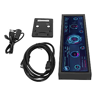 Heayzoki 8.8 Inch Display 1920x480 CPU GPU SSD Data Temperature Monitor Chassis Sub Screen, Micro USB Mini Data Monitor for RPi for