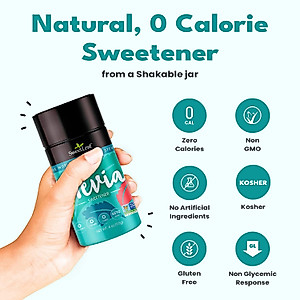 SweetLeaf Stevia Powder Shaker Jar - Zero Calorie Stevia Sweetener, No Bitter Aftertaste, Plant-Based Sugar Substitute from Keto, Non-GMO Sweet Leaf Stevia, 4 Oz Ea (Pack of 3)