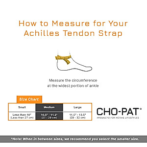 Cho-Pat Achilles Tendon Strap, Developed with Sports Medical Professionals at Mayo Clinic to Reduce Stress & Alleviate Achilles Tendonitis Pain, Large