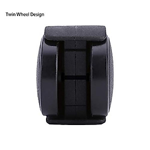 ShineIn Black Plastic 1.5 inch Plate Casters Furniture Wheels Replacement Set of 4 with 16 Screws