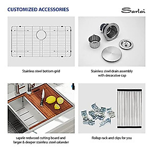 25 Drop Laundry Sink Workstation - Sarlai 25x22 Kitchen Sink Stainless Steel 16 Gauge Top Mount Drop In Overmount Deep Single Bowl Laundry Utility Sink Basin