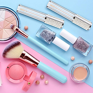 Patelai 12 Pieces Crystal Rhinestone Lip Gloss Tubes Empty Lip Gloss Bottles Refillable Rhinestone Lip Gloss Container Lip Balm Tubes Plastic Cosmetic Bottles with Rubber Inserts, 5 ml (Silver)