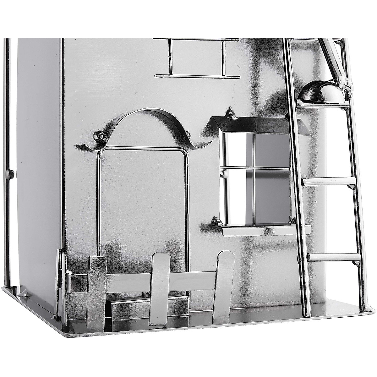 BRUBAKER Wine Bottle Holder 'Home Sweet Home' - Table Top Metal Sculpture - with Greeting Card