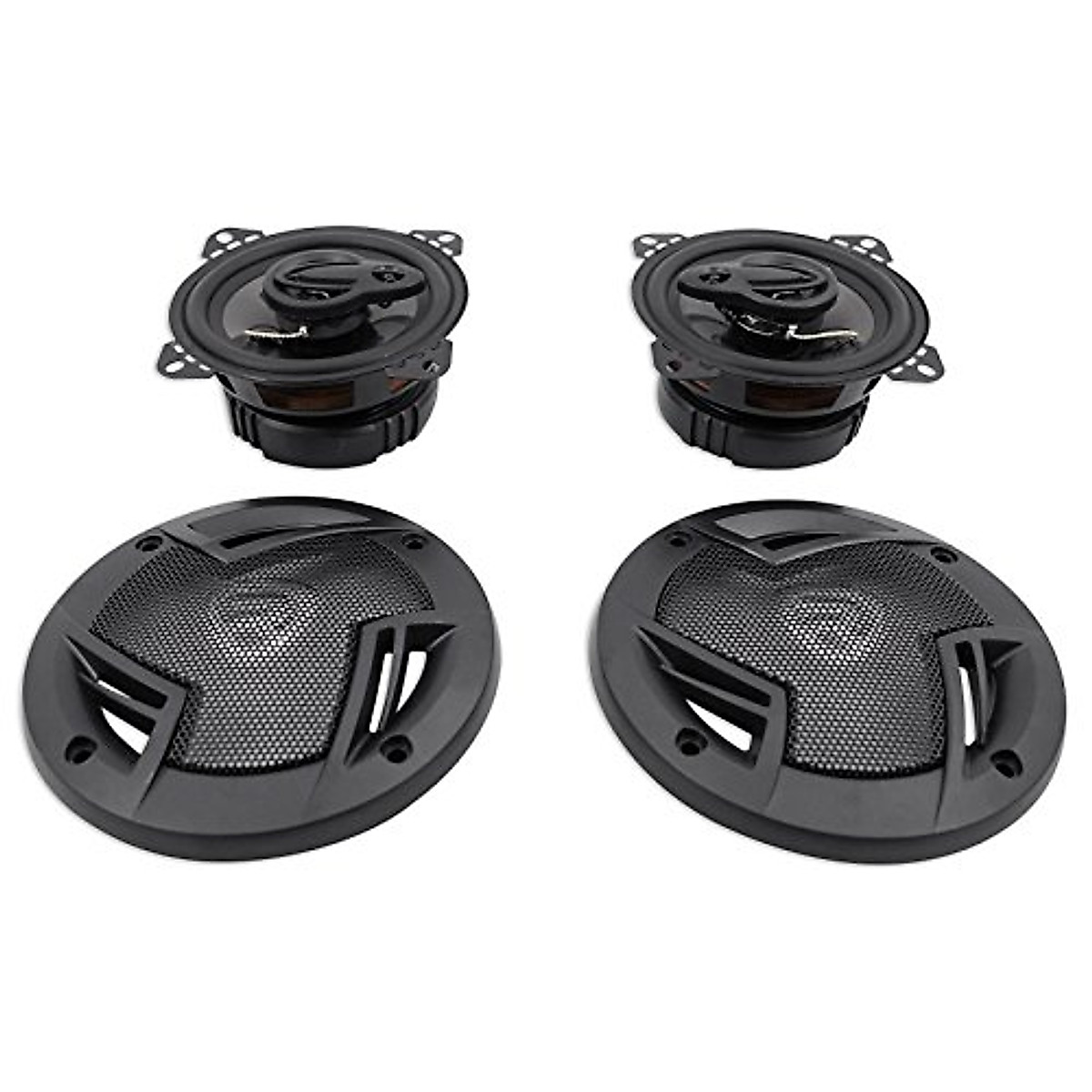 Pair Rockville RV4.3A 4" 3-Way Car Speakers 500 Watts / 70w RMS CEA Rated Total