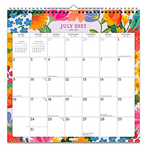 Bonnie Marcus | 2024 12 x 12 Inch 18 Months Monthly Square Wire-O Calendar | Sticker Sheet | July 2023 - December 2024 | Plato | Fashion Designer Stationery