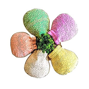 Ethnic Indian Potli Bag For Woman Chikankari Work Embroidered Potli Bag Handbag Elegant Organizer Clutch With Handle Wedding & Evening Party Purse BY PANACHE MERCHANT (Pack Of 5)