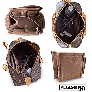 AlgorithmBags Purse Organizer Insert | designed for Louis Vuitton LV Speedy 30 35 40 25 | Luxury Liner Shaper Divider (35, Brown)