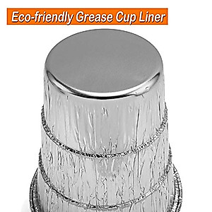 BBQ Future 6" H Universal Grease Bucket Liner Compatible with Pit Boss Grills 67292 Foil, Trae-ger Large Bucket & Other Grill Bucket Accessories, Disposable Aluminum, 15-Pack