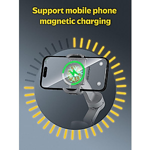 Professional Gimbal Stabilizer for Smartphone w/Wireless Charging OLED Display LED Light Focus Wheel, 3-Axis Phone Gimbal Stabilizer for iPhone 15 14 13 12 Pro/Max/Xs Galaxy S23-AOCHUAN Smart X Pro