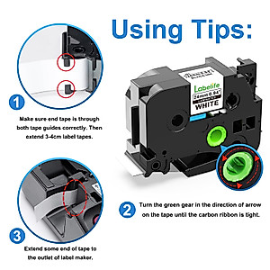 Labelife TZe-251 24mm Label Tape Replacement for Brother P Touch TZe TZ Label Tape 24mm 0.94 Laminated White TZe251 TZ-251 for Brother Ptouch PT-D600 PT-D610BT PT-P710BT Label Maker, 1 Inch, 4-Pack