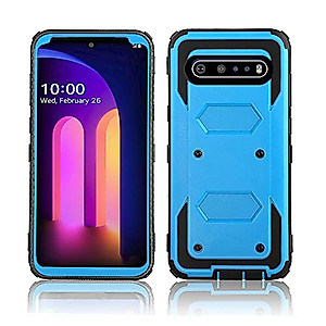 Asuwish Phone Case for LG V60 ThinQ V60ThinQ 5G G9 Thin Q Cover Hybrid Rugged Shockproof Hard Drop Proof Full Body Protective Heavy Duty Mobile Cell Accessories LGV60 V 60 60ThinQ 60V Women Men Blue
