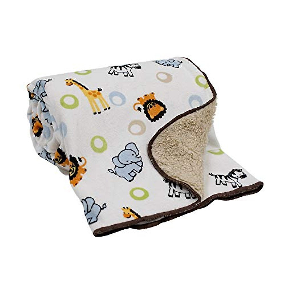 Bedtime Originals Jungle Buddies Velour Sherpa Blanket , Original Version , 30x40 Inch (Pack of 1)