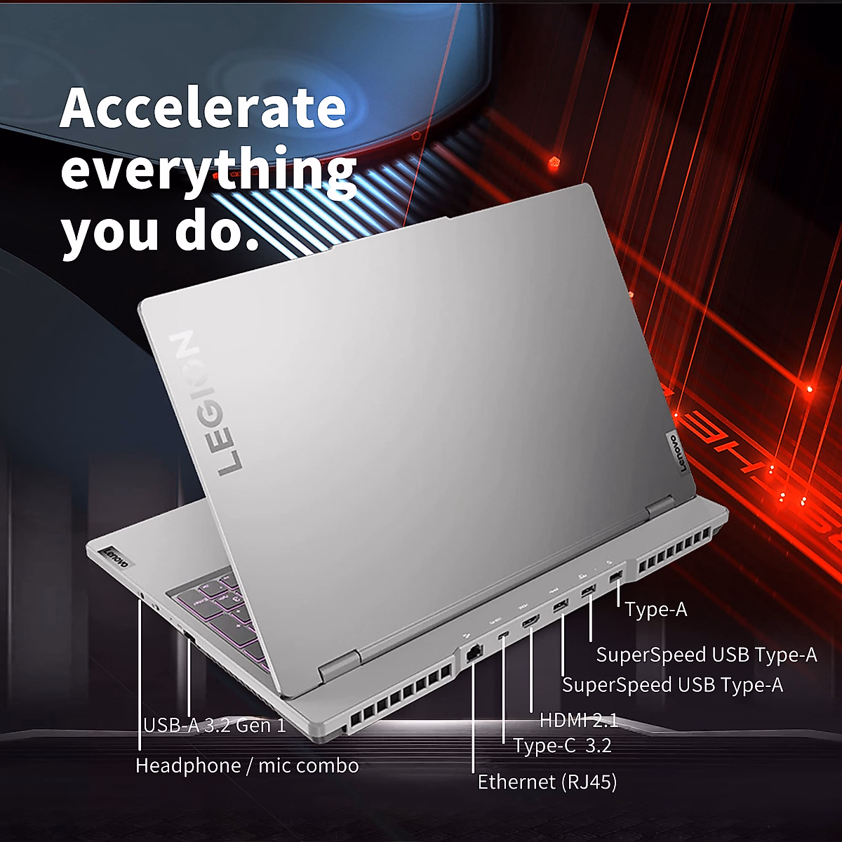 Lenovo Legion 5 Gen 7 15.6" FHD 165Hz Gaming Laptop, AMD Ryzen 7 6800H, 16GB DDR5 RAM, 1TB PCIe SSD, NVIDIA GeForce RTX 3070Ti, 4zone RGB Backlit Keyboard, Gray, Win 11 Pro, 32GB USB Card