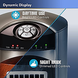 Lasko Oscillating Tower Fan, Nighttime Setting, Remote Control, Portable, Timer, for Bedroom, Home and Office, 3 Quiet Speeds, 42.5", Silverwood, T42954