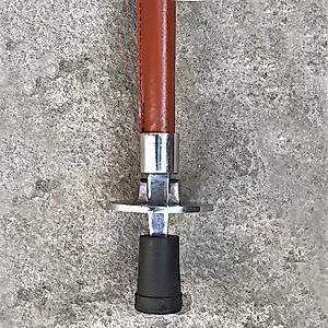 HN Shooting Seat Stick with Brown Leather Folding Chairs | Lightweight Durable Walking Stick | Hunting Equipment Adjustable Walking Sticks | Royal Stewart Tartan Insert | Polo Fishing Golf Seat Stick