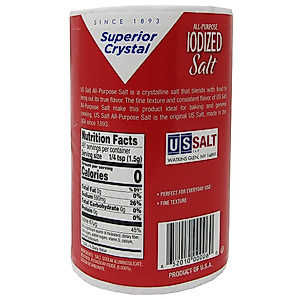 Salt Superior Crystal The Finer Iodised Salt, 3 Pack Each 26 Oz