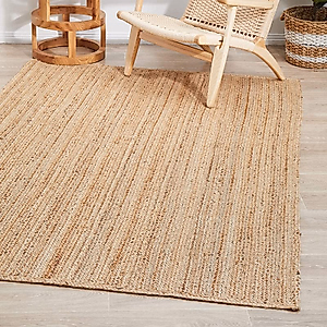 Handmade Natural Jute Braided Area Rug for Living Room Floor Decoration Rugs 4x6 Ft Brown