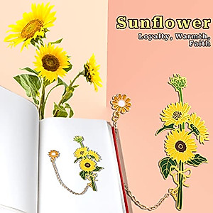 Bookmarks for Women Metal Bookmarks,Cute Bookmarks for Women, Sunflower Bookmark, Bookmarks for Book Lovers, Unique Bookmarks for Student Teacher, Flower Book Markers for Women Girls