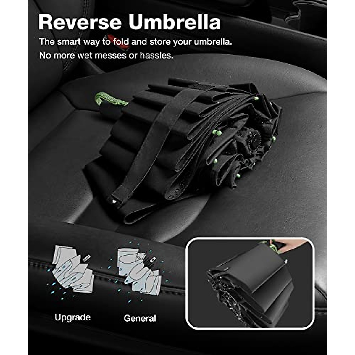 BENEUNDER 45 Inch Travel Umbrella for Rain, Fodable Compact Umbrella Lightweight, Travel Umbrella for backpack, Compact Umbrella for Rain and Wind, Mini Umbrella