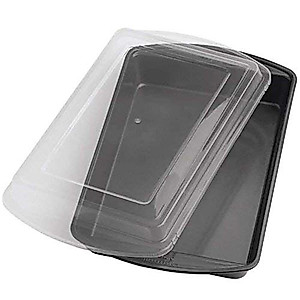 Wilton Perfect Results Premium Non-Stick Bakeware Oblong Cake Pan, Easy Snap On/Off Cover for Maximum Protection, 13 by 9-Inch