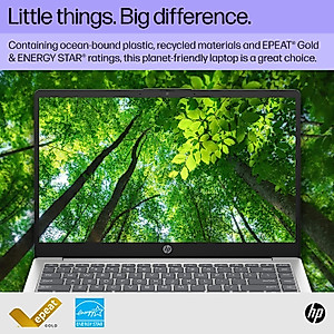 HP 14 FHD Laptop Computer, Intel Quad-Core Pentium N200 (Beat i5-8250U), 4GB RAM, 128GB SSD, WiFi, Webcam, Fast Charge, Backlit Keyboard, 1 Year Microsoft Office 365, Win 11, w/GM Accessory