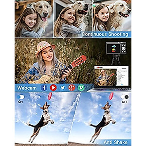 Digital Cameras for Photography Digital Camera Autofocus, 2.7K 48MP Teenager Camera with 2.8" Large Screen, 16X Zoom and 32GB Card, Compact Camera Take Macro Photos, Stylish Portable Camera for Teens