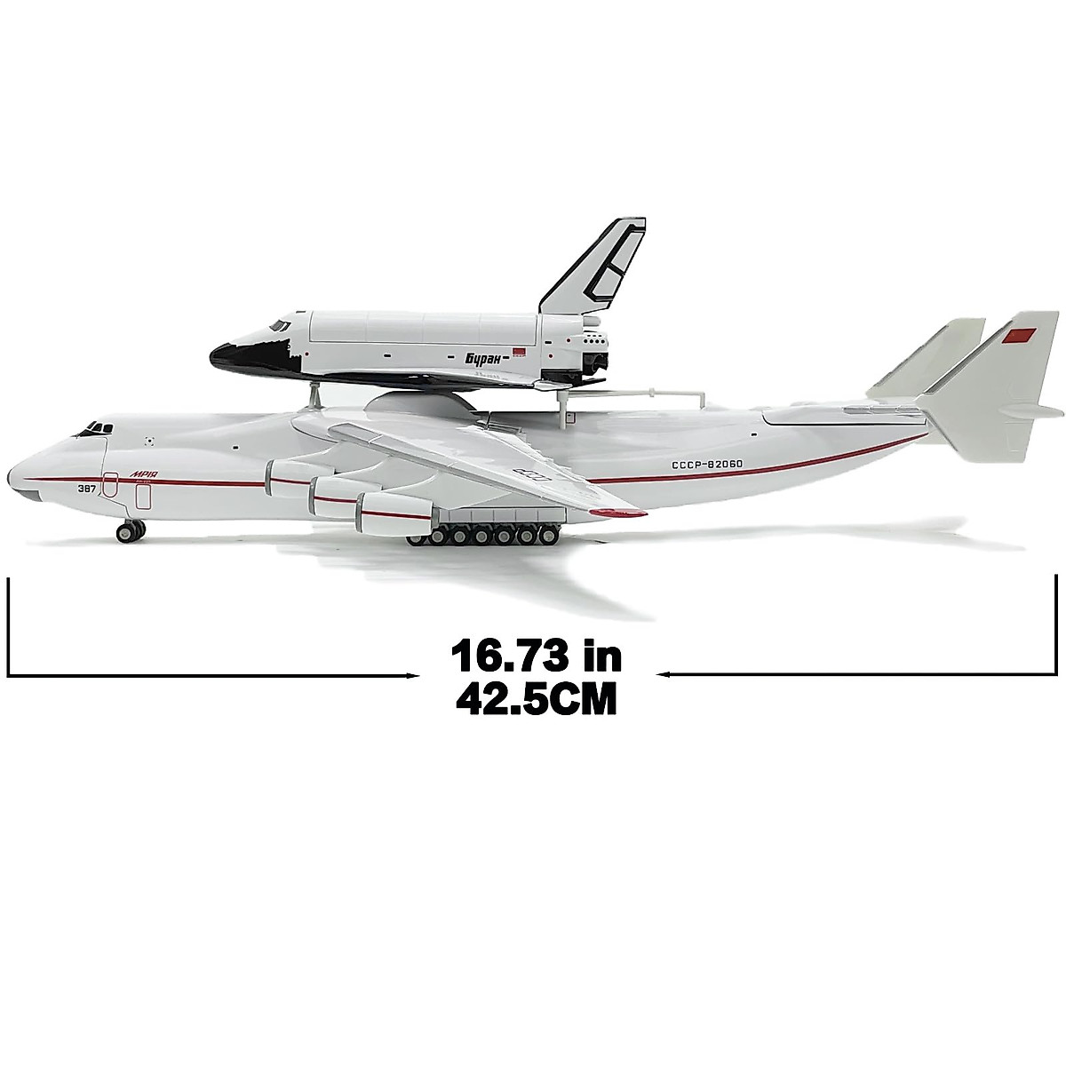 Mahfisj 1:200 Scale AN225 Model Airplane，Openable Cabin, 17-inch Length, Resin Aircraft Model Toy for Gifts and Collections (an225-2)