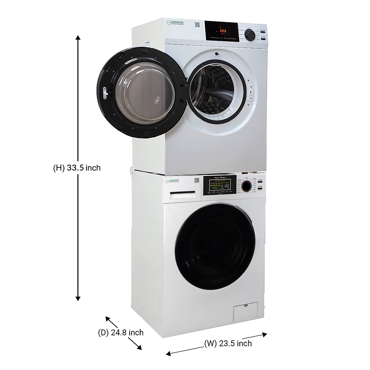 Equator Power Touch 18 lbs Compact 110V Washer +220V Vented Digital 4cf Dryer