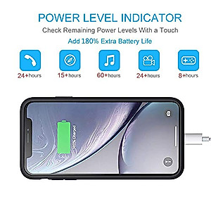 Battery Case for iPhone XR, Newest 7000mAh Slim Portable Protective Charging case Compatible with iPhone XR (6.1 inch) Rechargeable Battery Pack Charger Case (Black)
