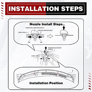 OTUAYAUTO Front Windshield Washer Nozzles - Replacement for Lexus, Scion, Toyota - Replaces OEM #: 85381-12300, 85381-12320 Spray Jet Kit （pack of 2）